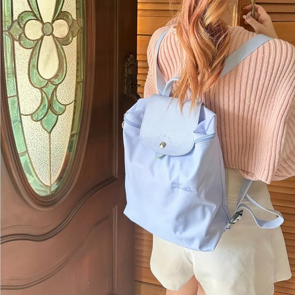 Longchamp | Bags | Longchamp Le Pliage Backpack Sky Blue | Poshmark